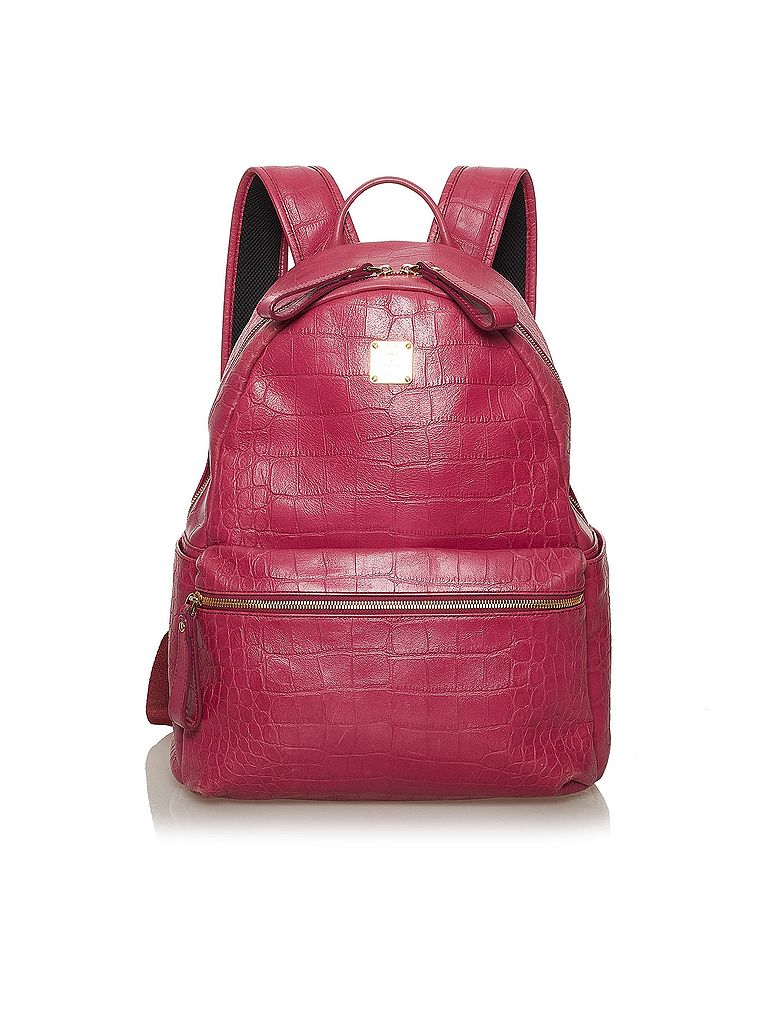 MCM 100% Calf Leather Pink Stark Embossed Leather Backpack One Size ...