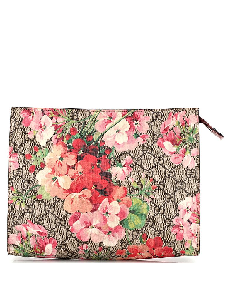 Gucci 100% Coated Canvas Pink Toiletry Pouch Blooms Print GG Coated ... Gucci 100% Coated Canvas Pink Toiletry Pouch Blooms Print GG Coated ...