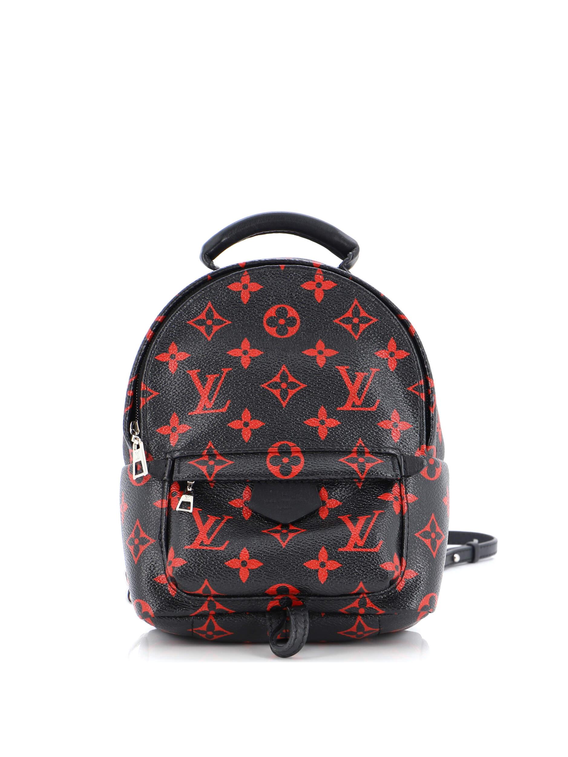 Louis Vuitton 100% Coated Canvas Black Red Palm Springs Backpack ...