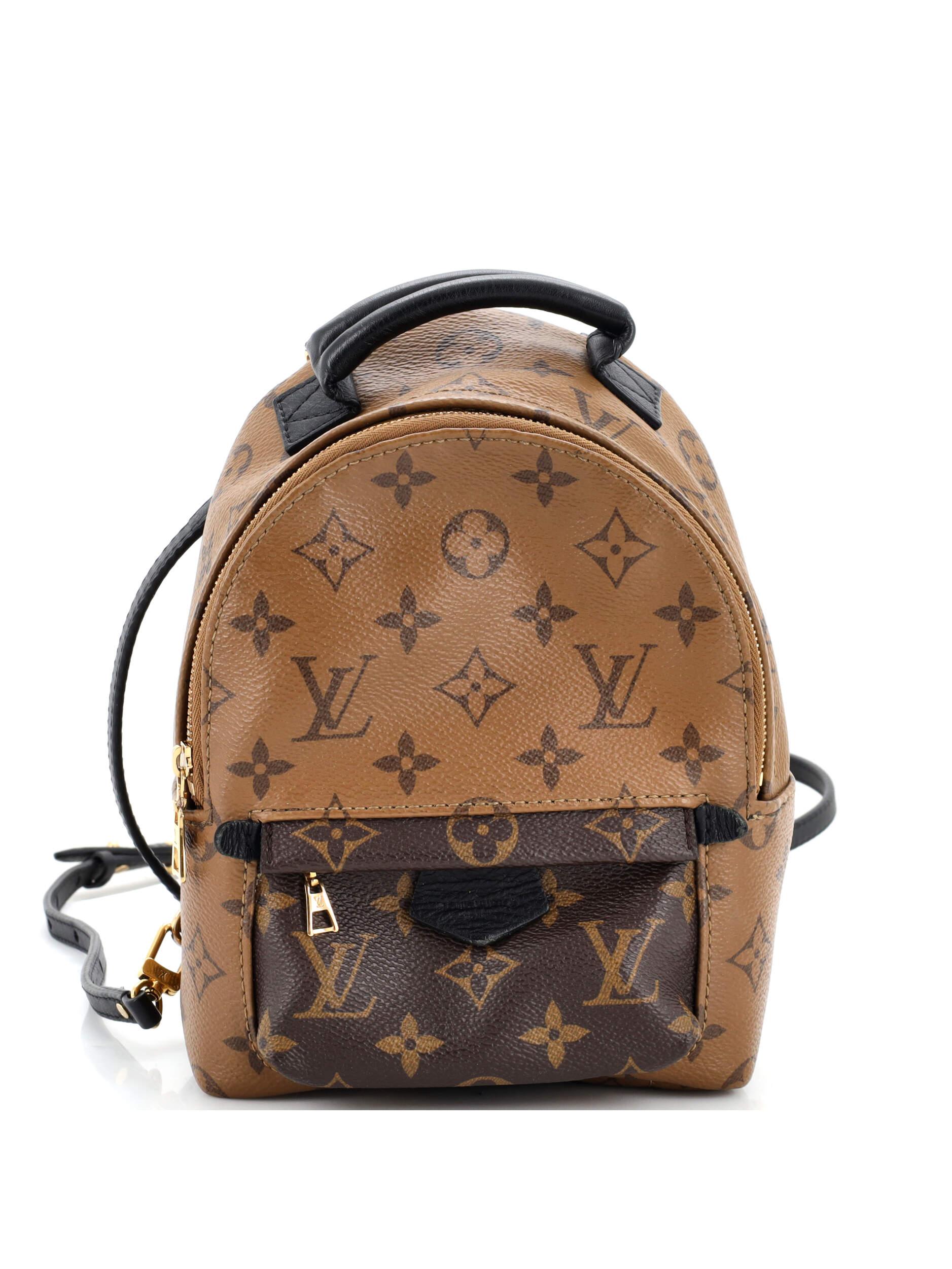 Louis Vuitton 100% Coated Canvas Brown Palm Springs Backpack Reverse Monogram Canvas Mini One ...