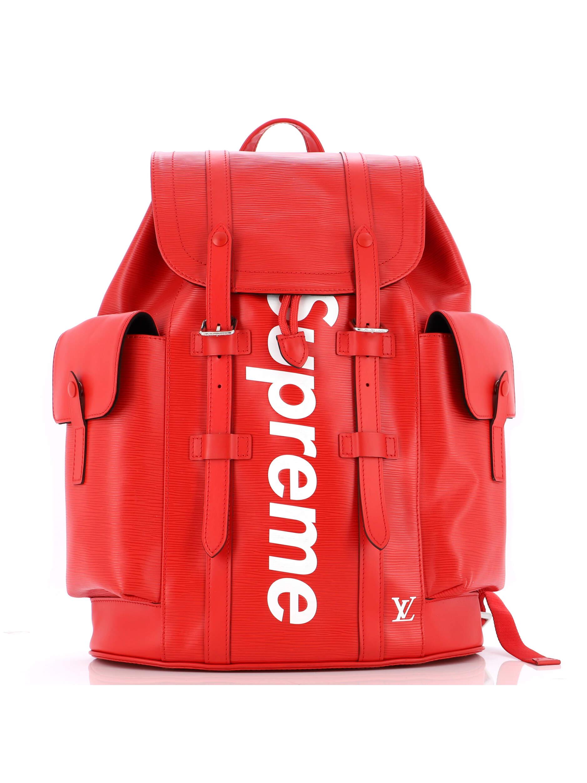 Louis Vuitton 100% Leather Red Christopher Backpack Limited Edition ...