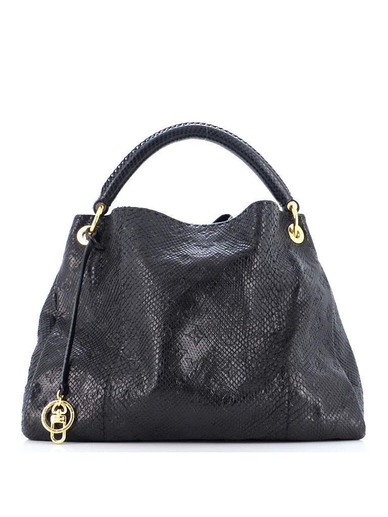 Louis Vuitton Black Artsy Handbag Monogram Embossed Python MM One Size ...