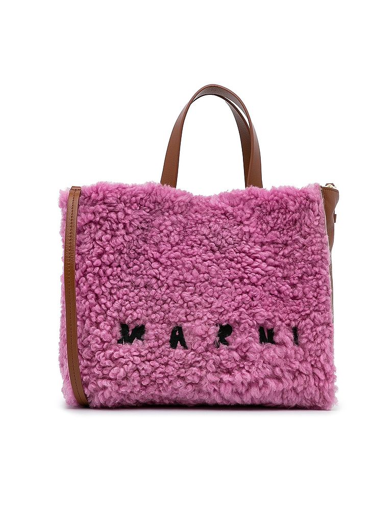 MARNI 100% Fur Fiber Pink Shearling Museo Satchel One Size - 56% off ...
