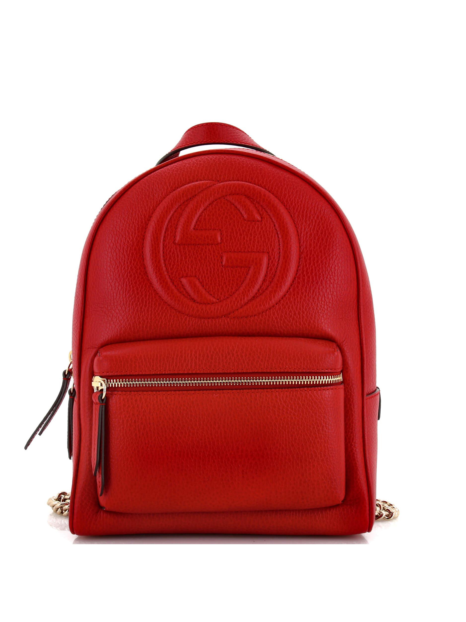 Gucci 100% Leather Red Soho Chain Backpack Leather One Size - 14% off ...