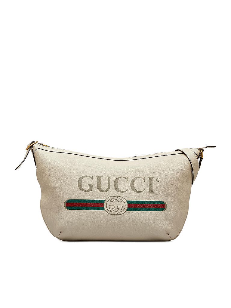 Gucci 100% Leather White Gucci Logo Half Moon One Size - 52% off | thredUP