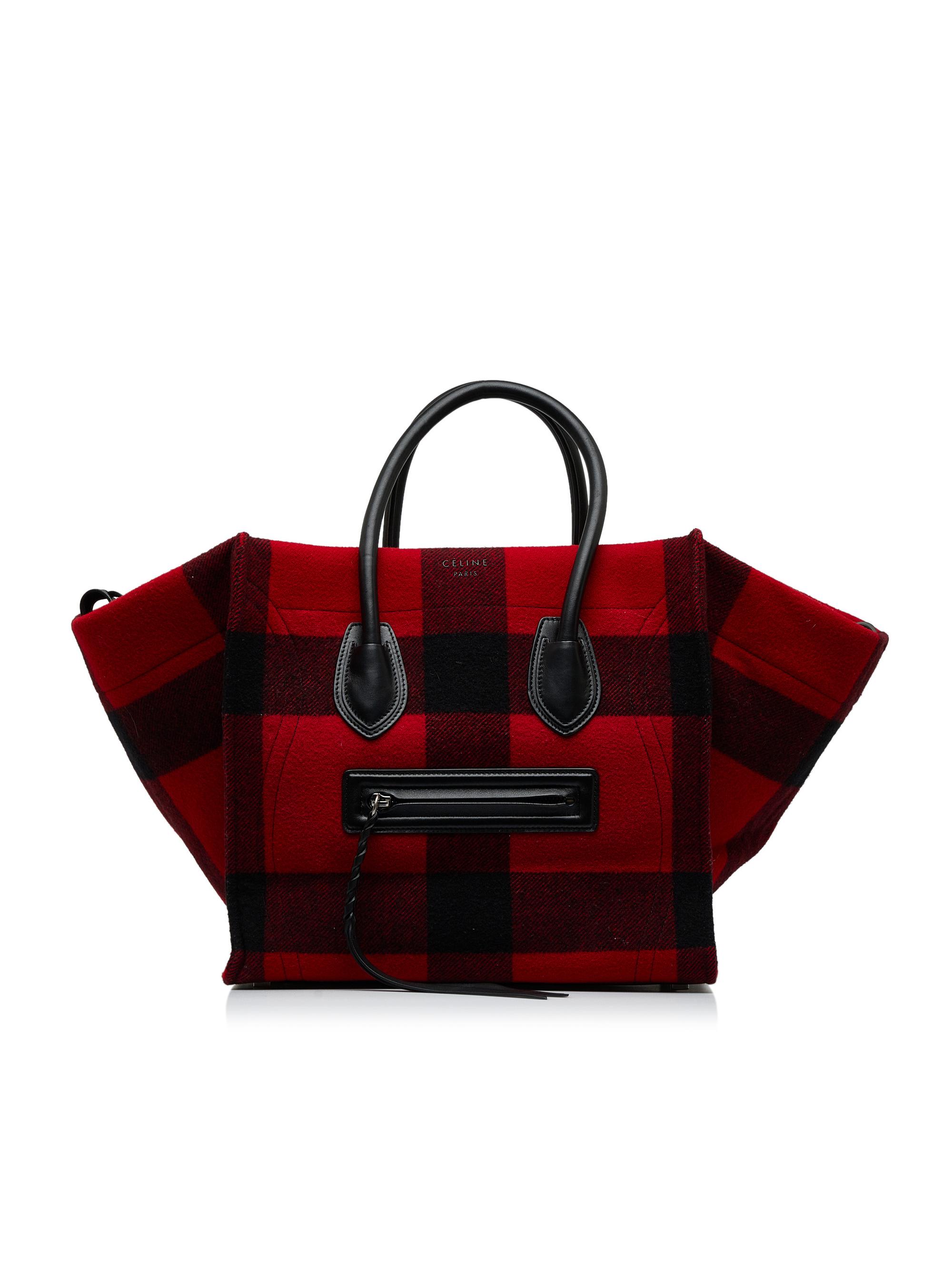 Céline 100% Wool Red Medium Wool Phantom Luggage Tote One Size - 28% ...