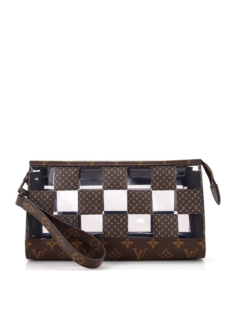 Louis Vuitton Brown Standing Pouch Monogram Chess Coated Canvas and PVC ...