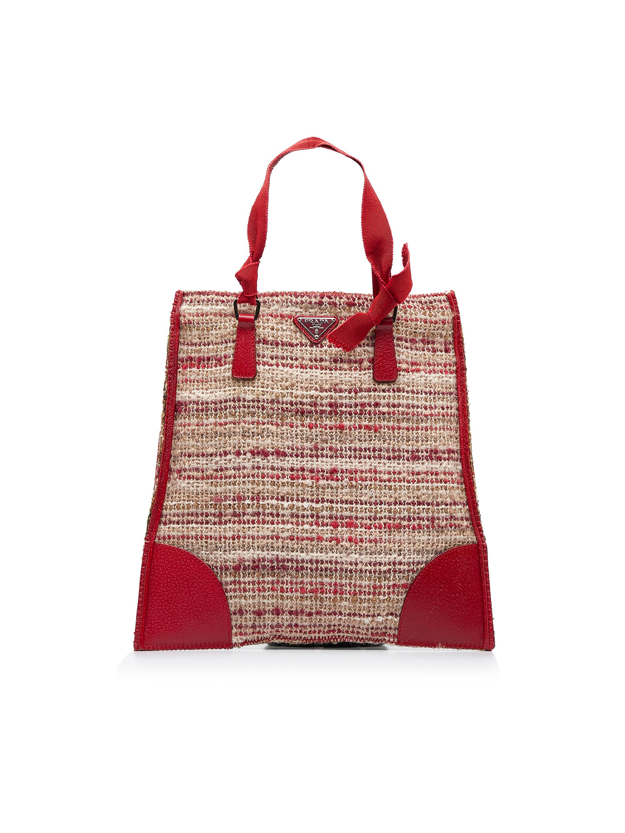 Prada 100% Tweed Red Tweed Handbag One Size - 36% off | thredUP
