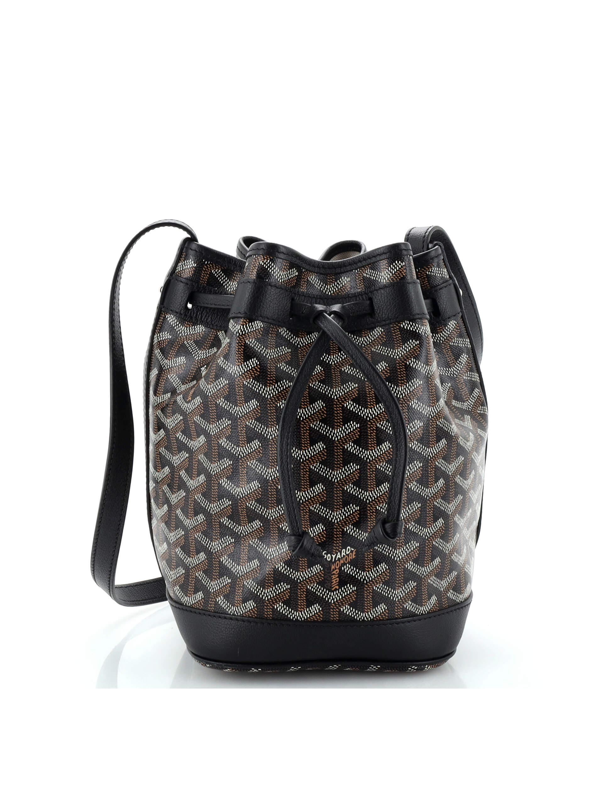 Goyard 100% Coatead Canvas Black Petit Flot Bucket Bag Coated Canvas PM ...