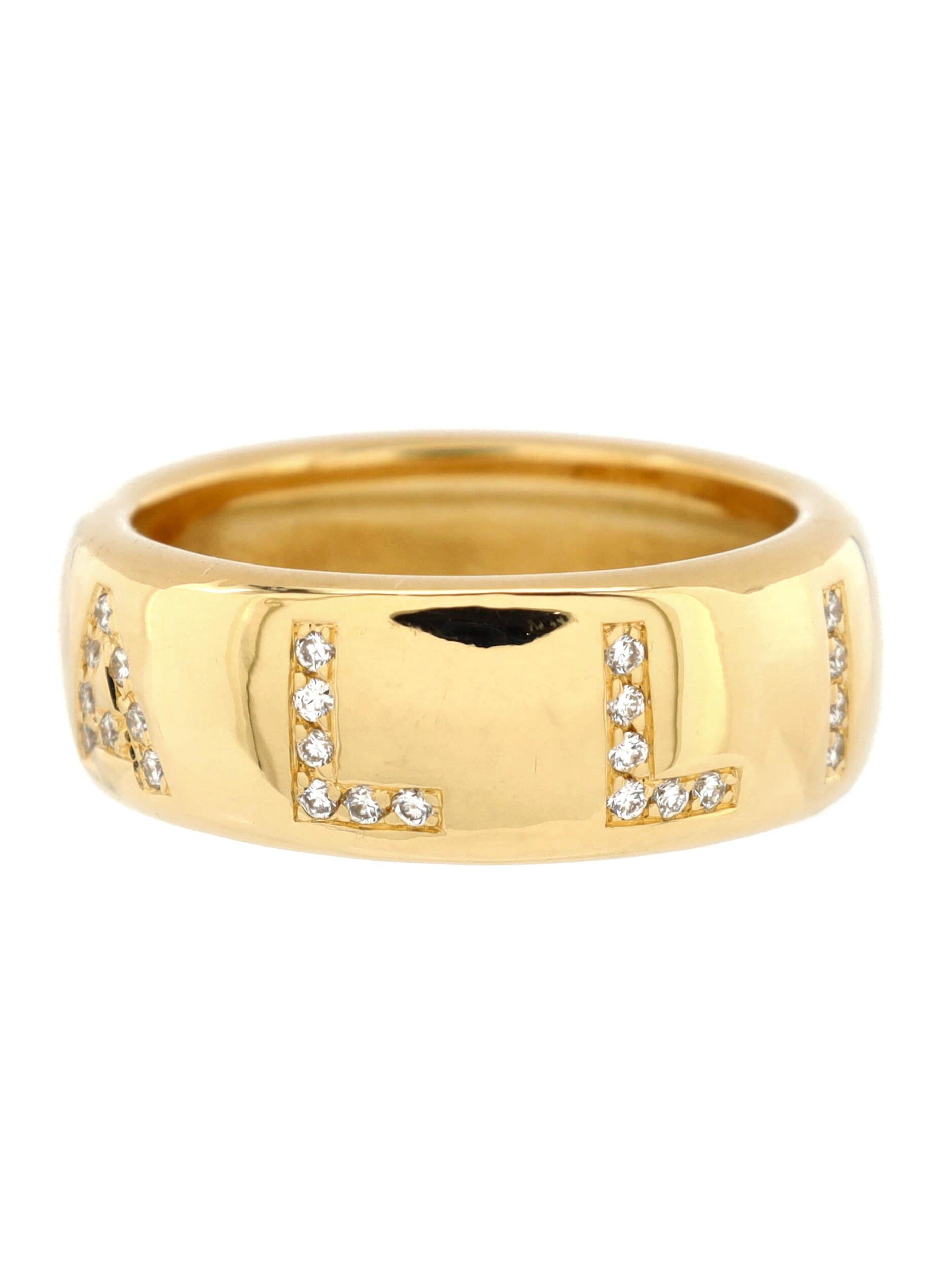 Van Cleef & Arpels 100% 18k Yellow Gold Yellow Alliance Ring 18K Yellow Gold and Diamonds One ...