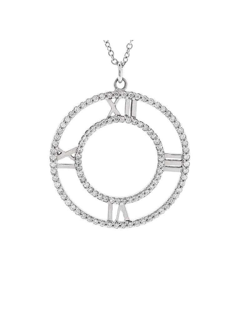 Tiffany & Co. 100% 18k White Gold White Atlas Open Medallion Pendant ...