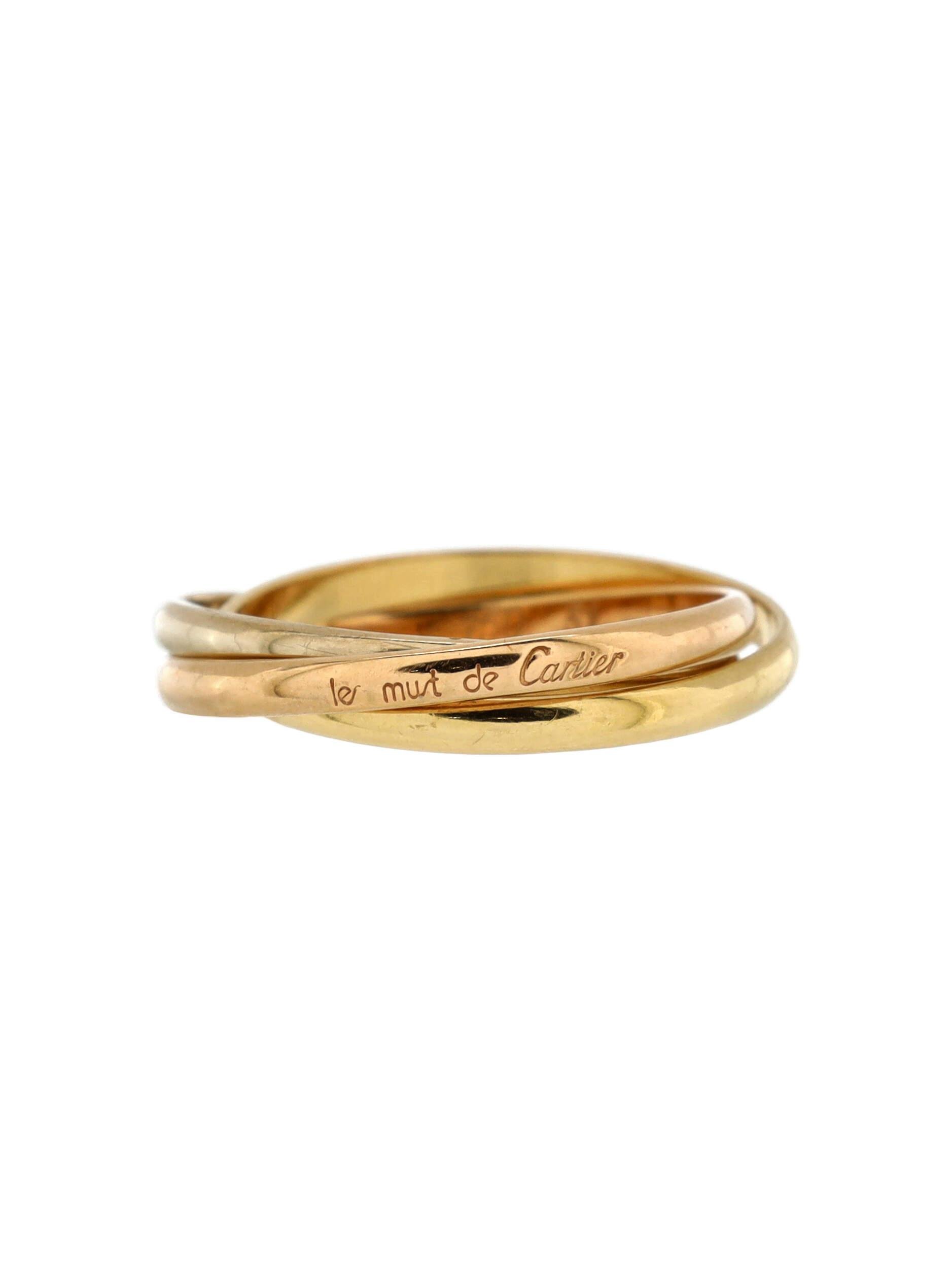 Cartier 100% 18k Tri Colored Gold Les Must de Cartier Trinity Ring 18K ...