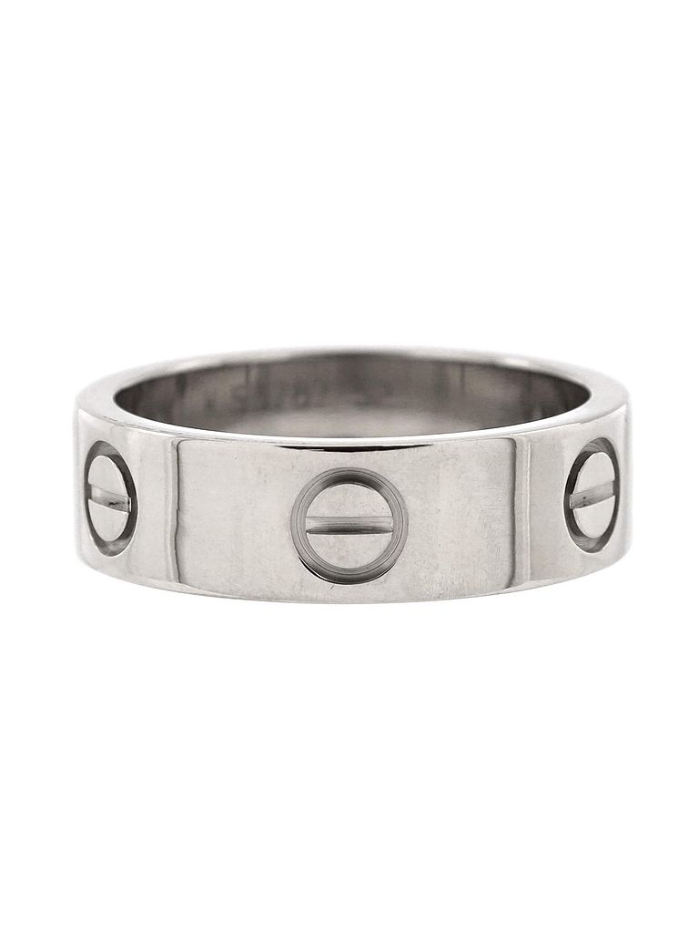Cartier 100% 18k White Gold White Love Band Ring 18K White Gold One ...