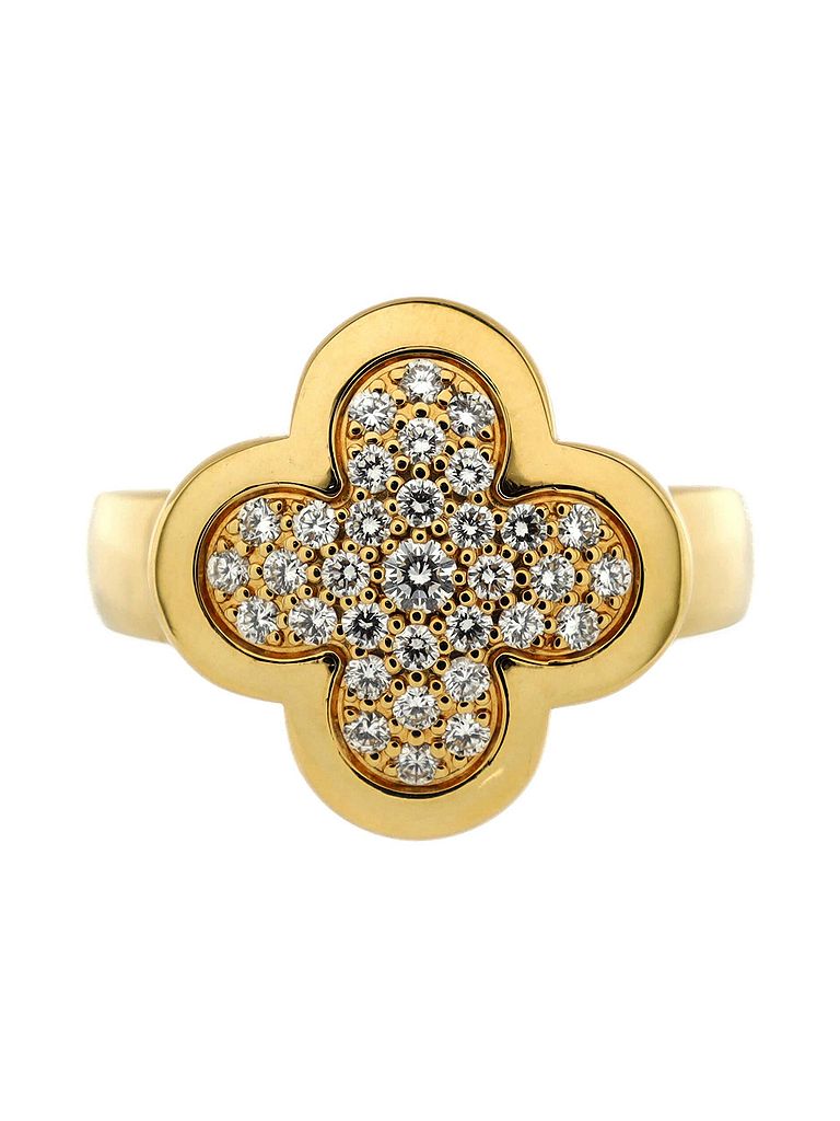 Van Cleef & Arpels 100% 18k Yellow Gold Yellow Pure Alhambra Ring 18K ...