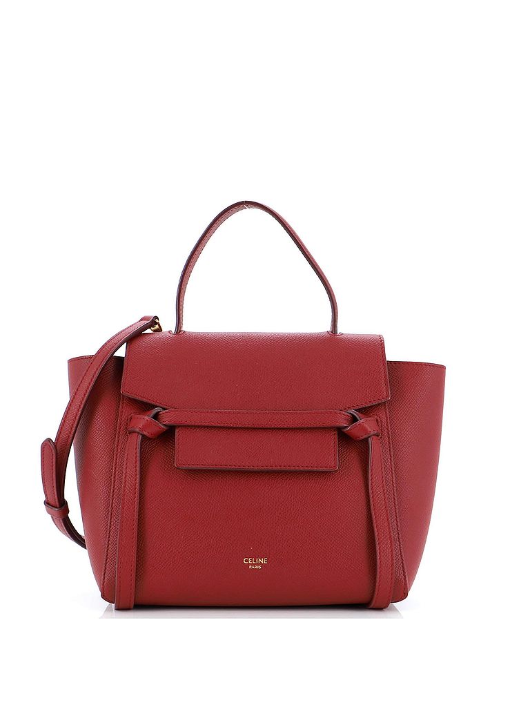 Céline 100% Leather Red Belt Bag Textured Leather Nano One Size - 2% ...