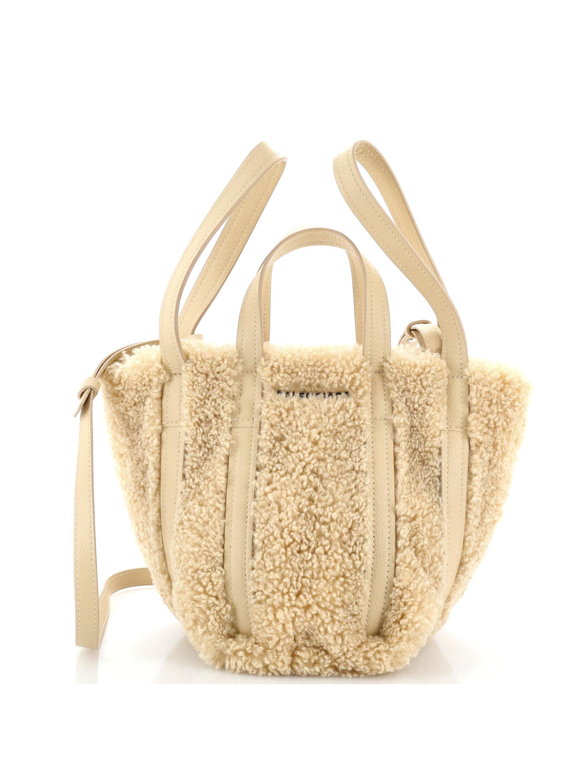 Balenciaga 100% Other Tan North South Everyday Tote Faux Shearling XXS One Size - 16% off | ThredUp