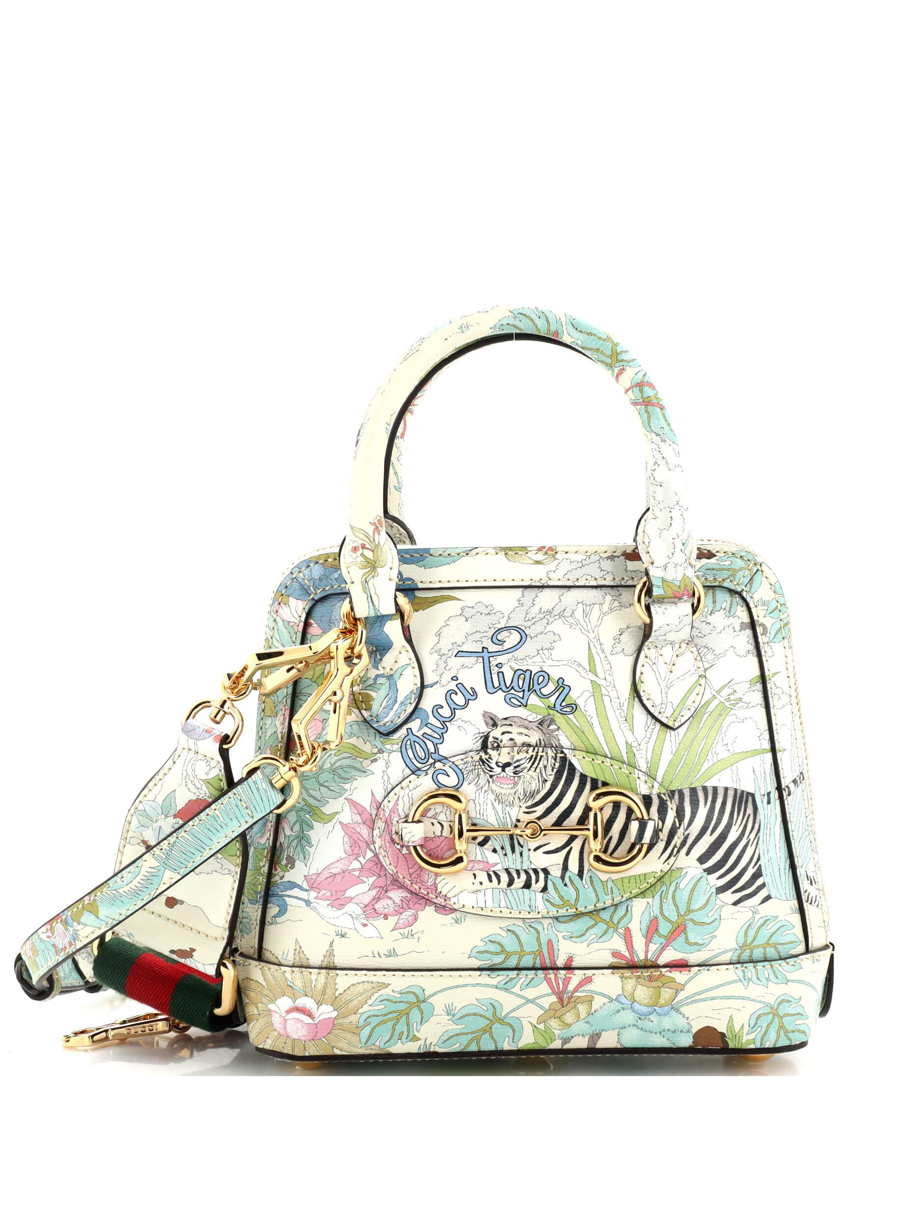 Gucci 100% Leather Tiger Horsebit 1955 Top Handle Bag Limited Edition ...