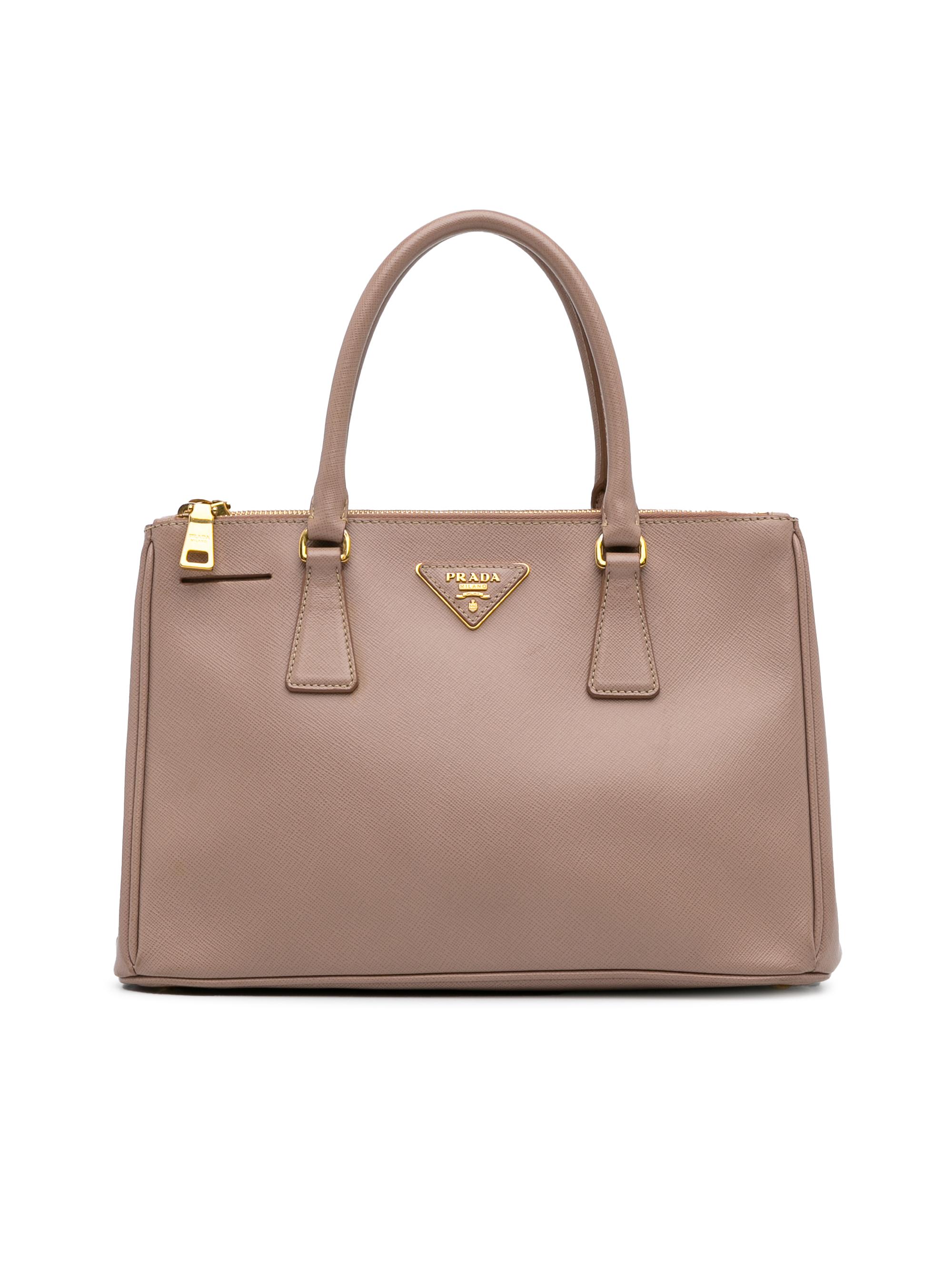 Prada 100% Leather Brown Saffiano Lux Galleria Double Zip One Size - 81% off | ThredUp