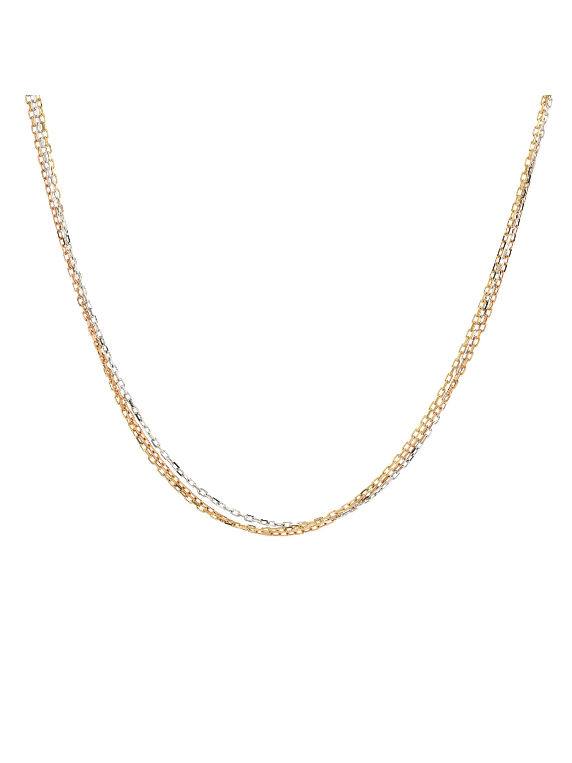 Cartier 100% 18k Tri Colored Gold Trinity Chain Necklace 18K Tricolor ...