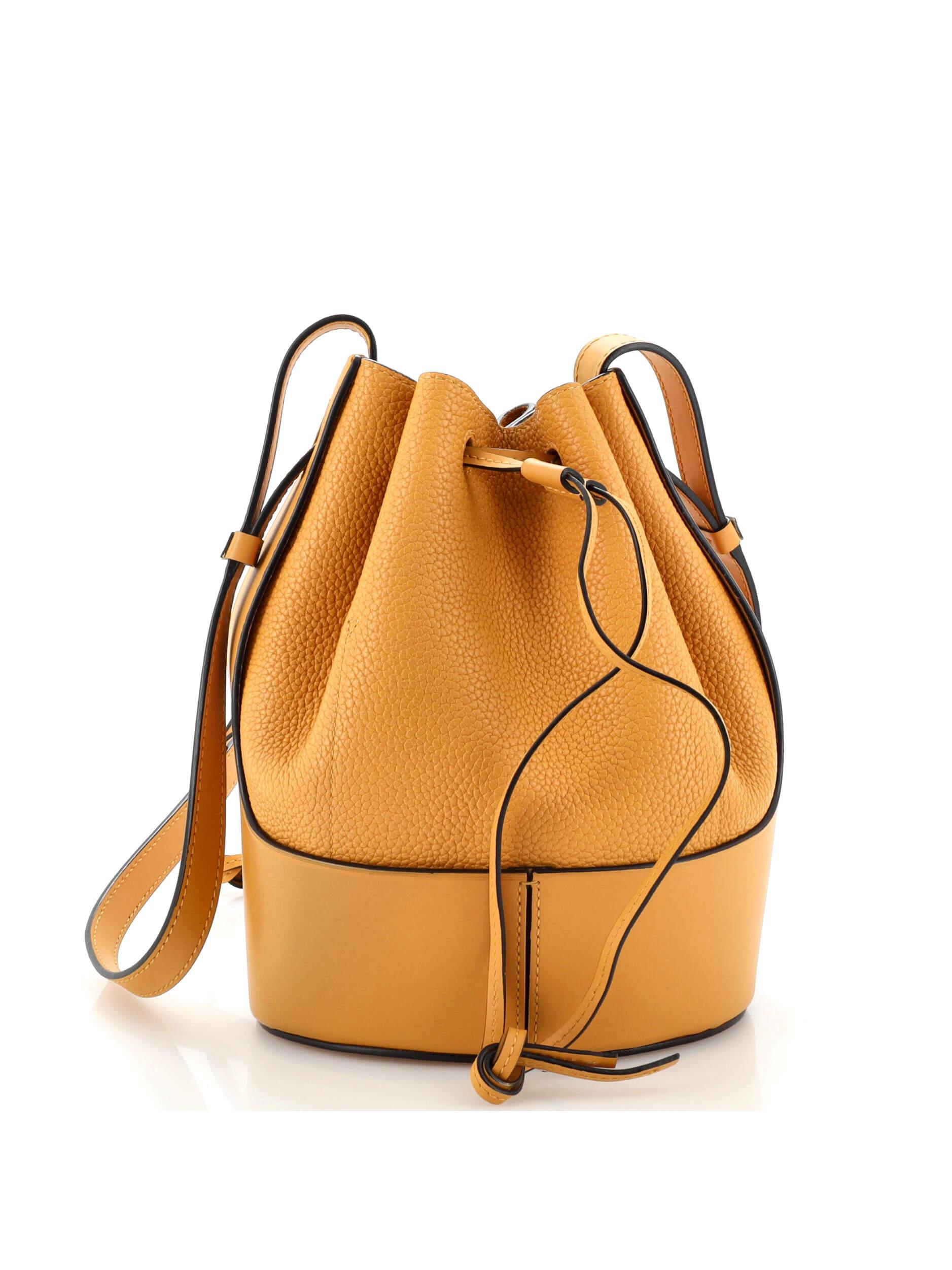 Loewe 100% Leather Orange Balloon Bucket Bag Leather Small One Size ...