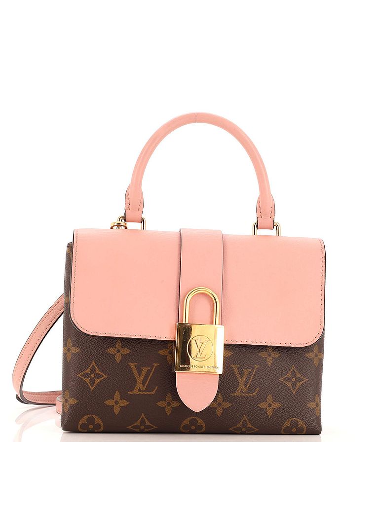 Louis Vuitton Brown Pink Locky Handbag Monogram Canvas with Leather BB ...