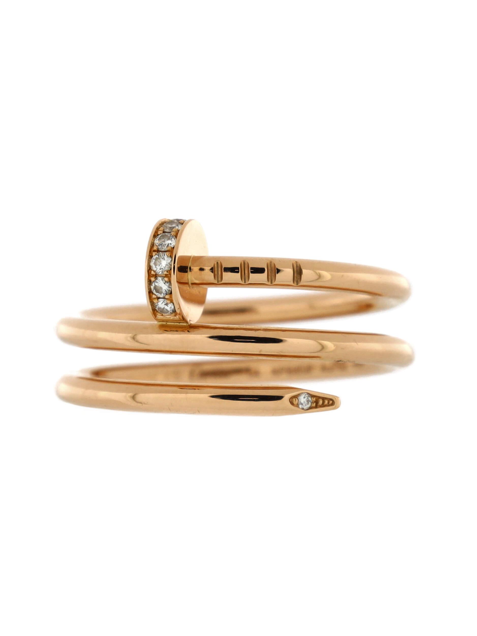Cartier 100% 18k Rose Gold Juste un Clou Double Ring 18K Rose Gold and ...