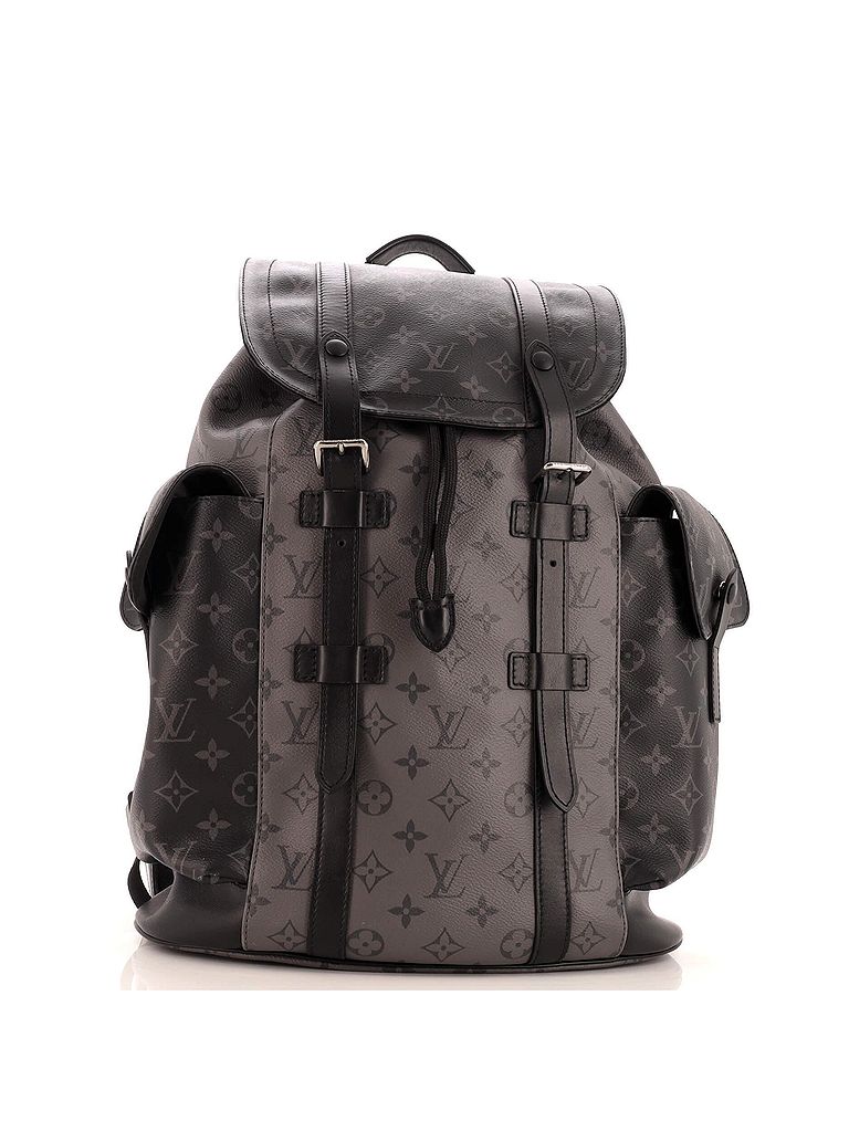 Louis Vuitton 100% Coatead Canvas Black Christopher Backpack Reverse ...