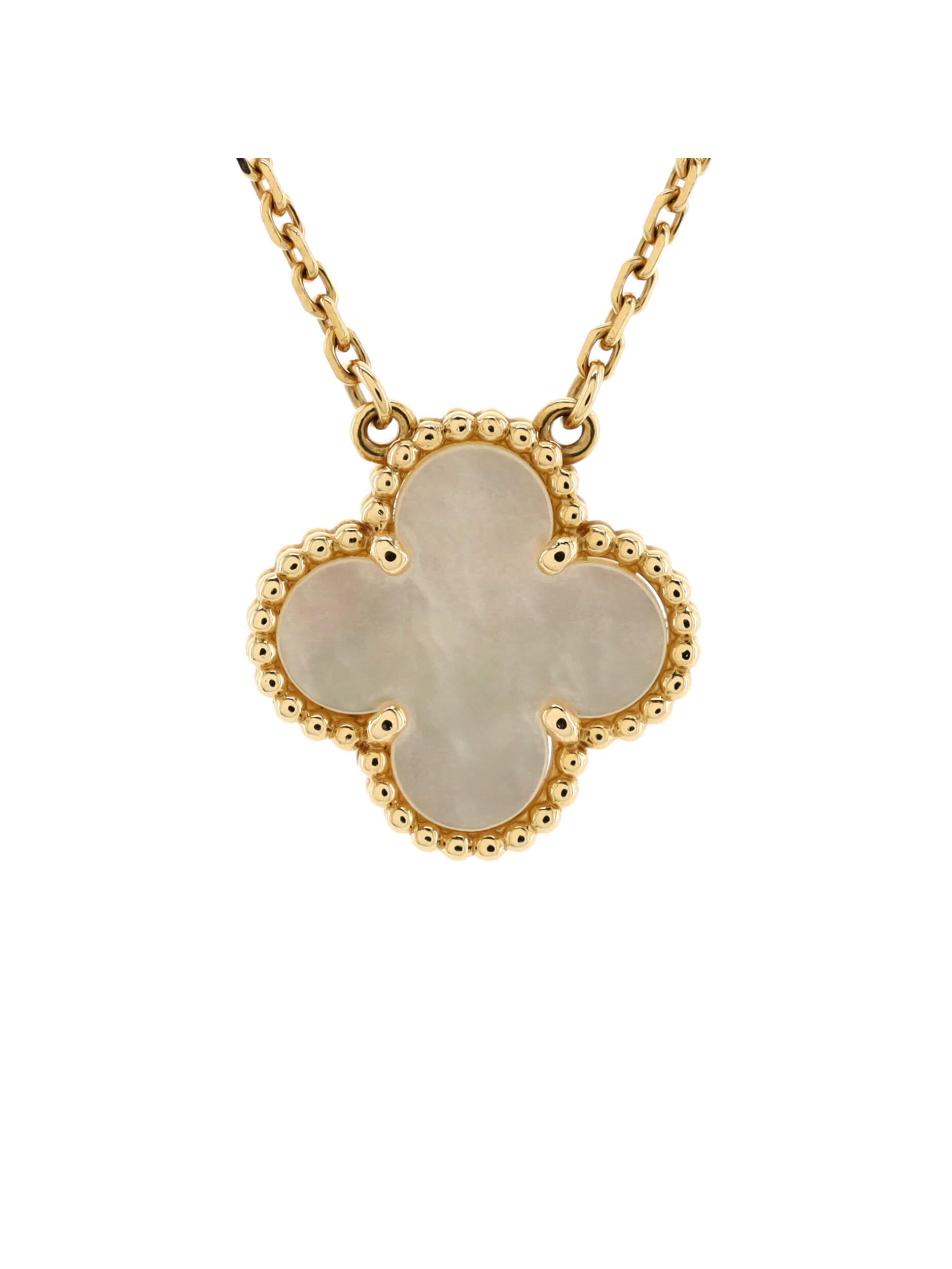 Van Cleef & Arpels 100% 18k Yellow Gold Yellow Vintage Alhambra Pendant ...