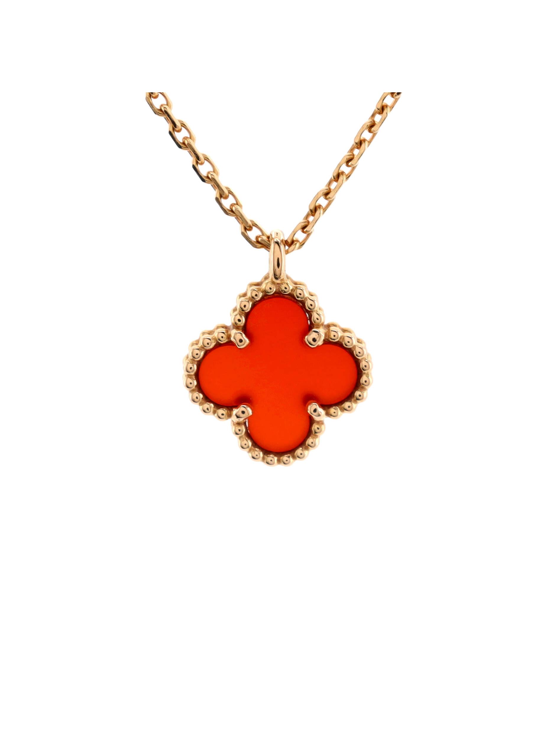 Van Cleef & Arpels 100% 18k Rose Gold Sweet Alhambra Pendant Necklace ...