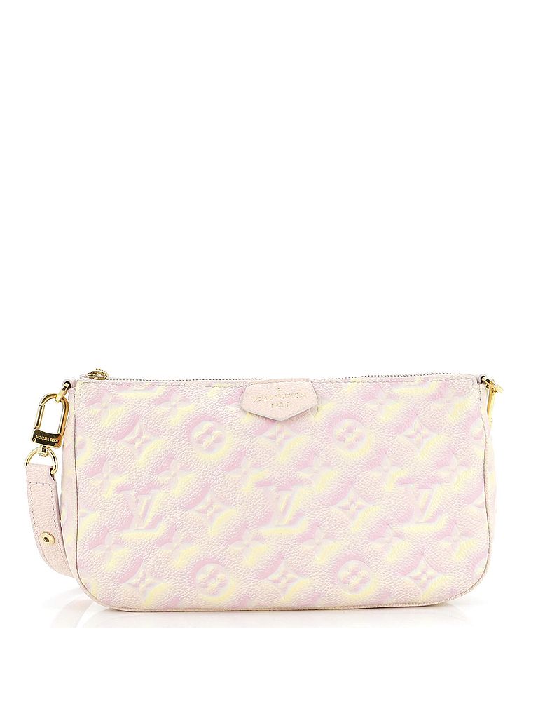 Louis Vuitton 100% Leather Pink Yellow Multi Pochette Accessoires Stardust Monogram Empreinte ...