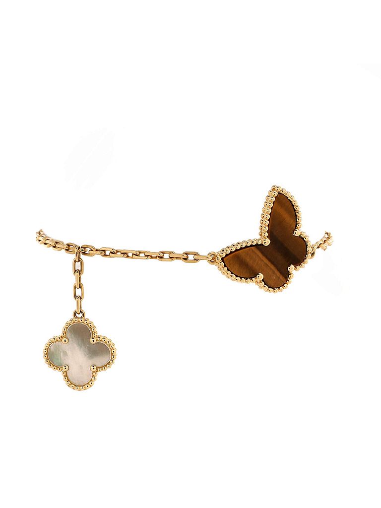 Van Cleef & Arpels 100% 18k Yellow Gold Yellow Lucky Alhambra 4 Motifs ...