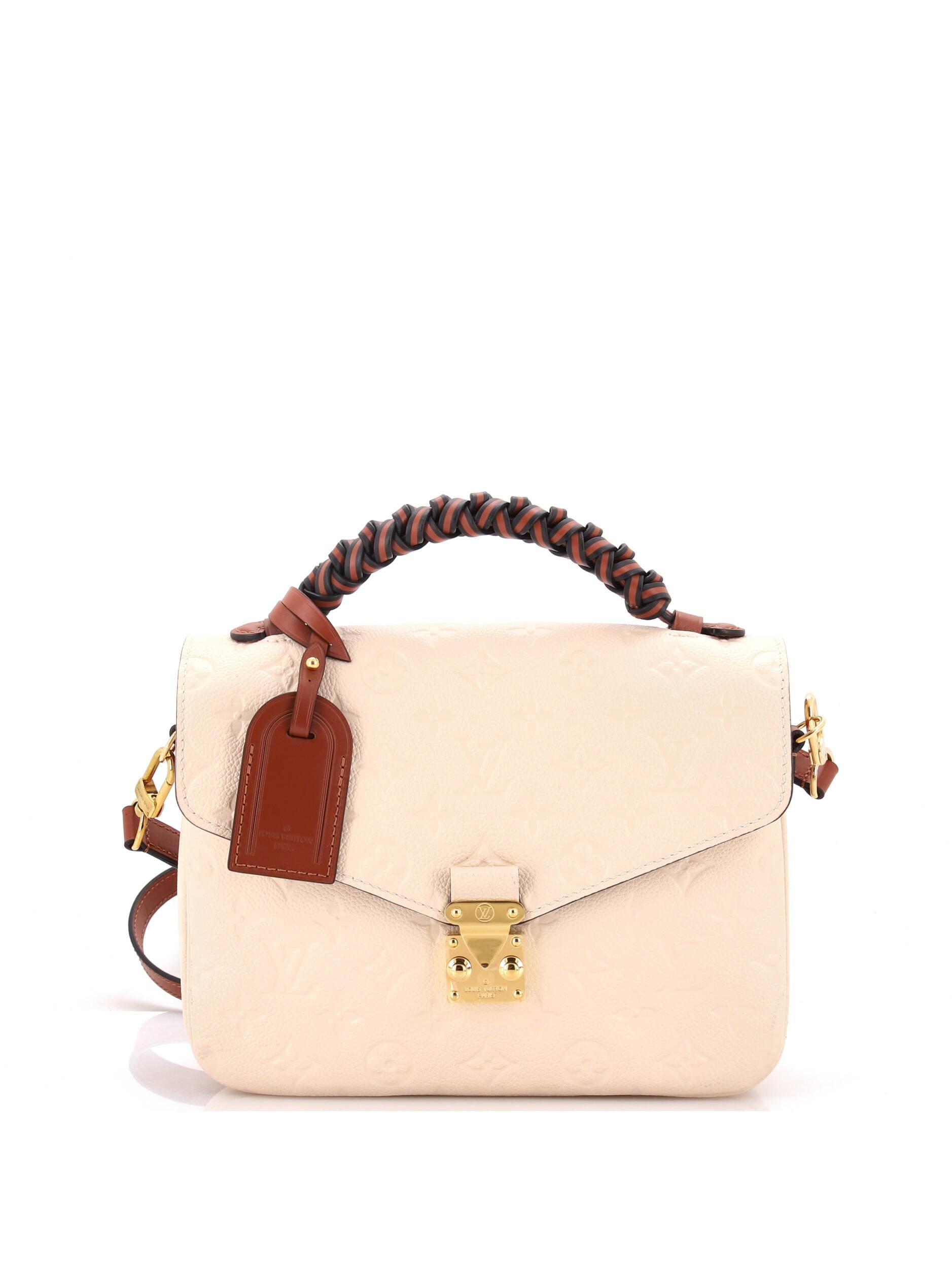Louis Vuitton 100% Leather Tan Braided Handle Pochette Metis Monogram ...