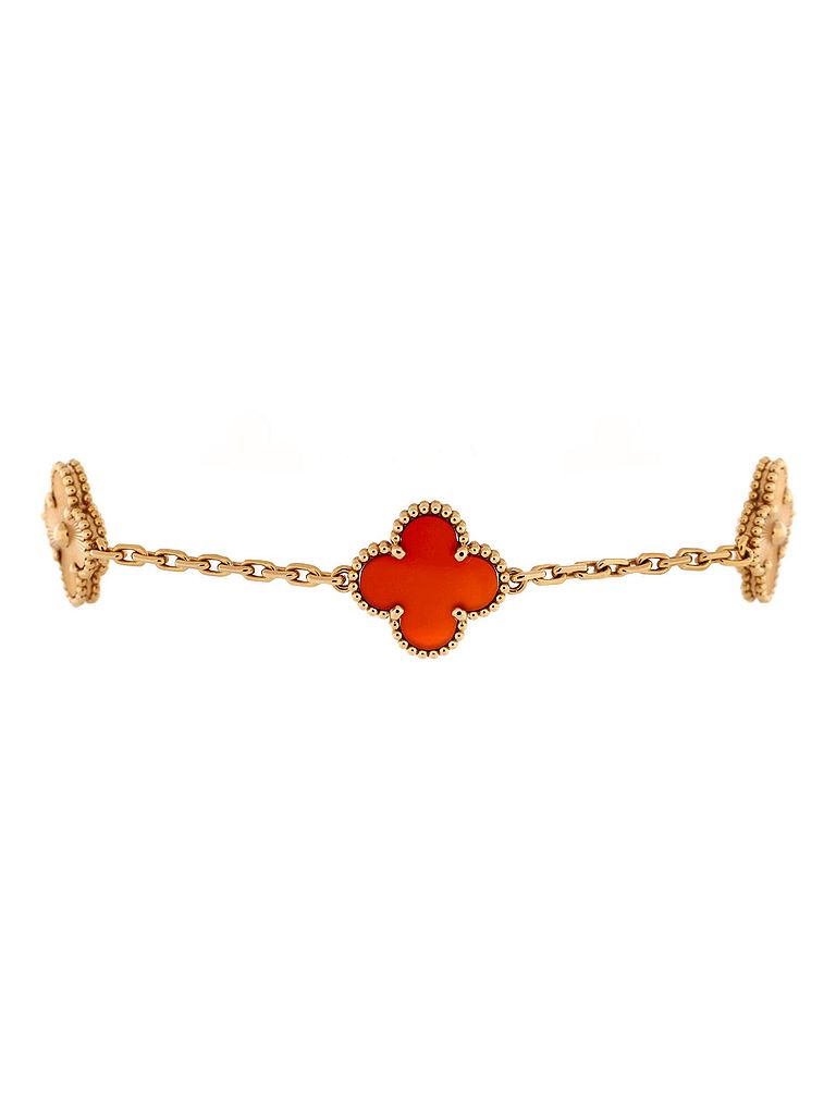 Van Cleef & Arpels 100% 18k Rose Gold Vintage Alhambra 5 Motifs ...