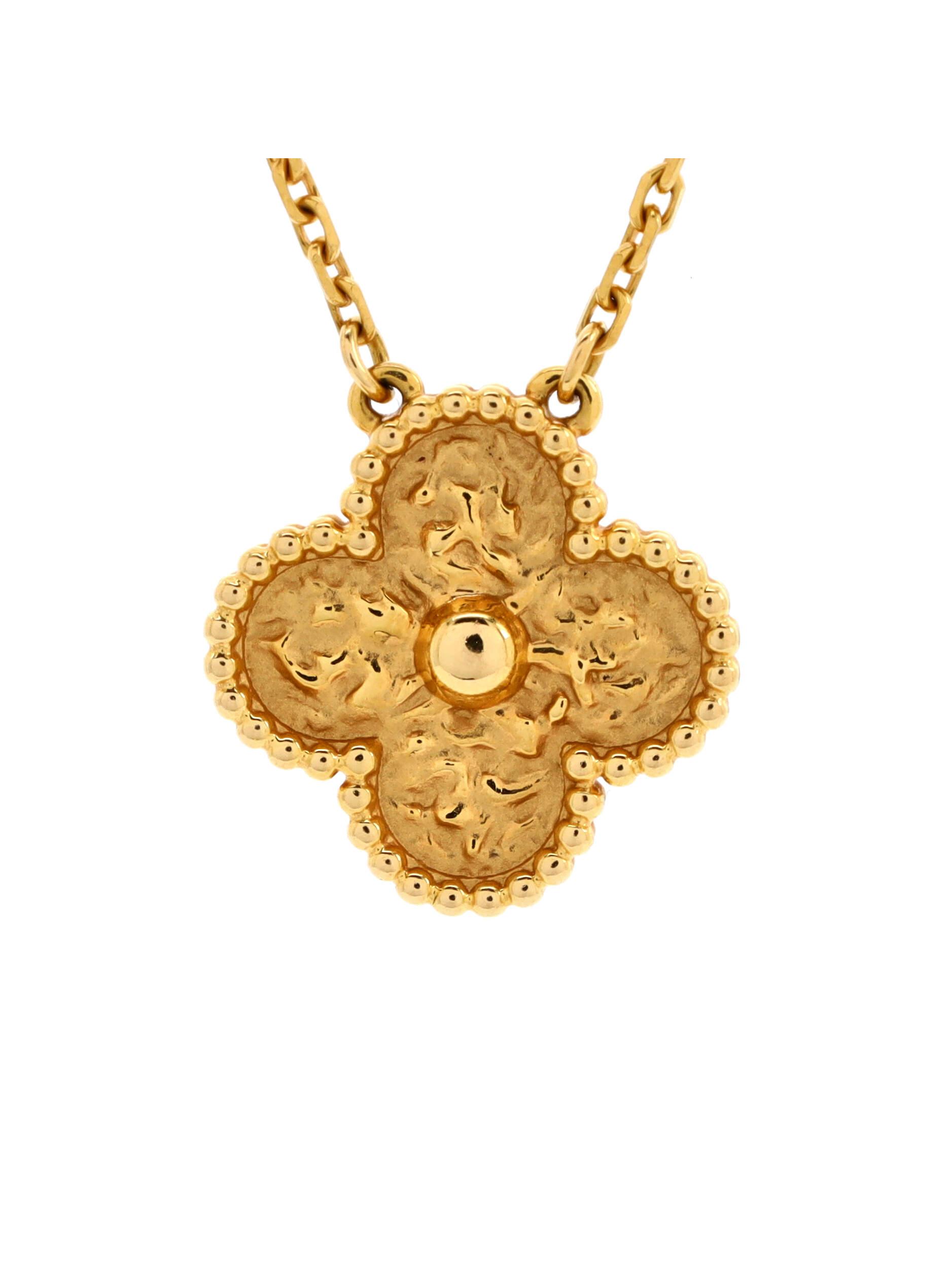 Van Cleef & Arpels 100% 18k Yellow Gold Yellow Vintage Alhambra Pendant ...