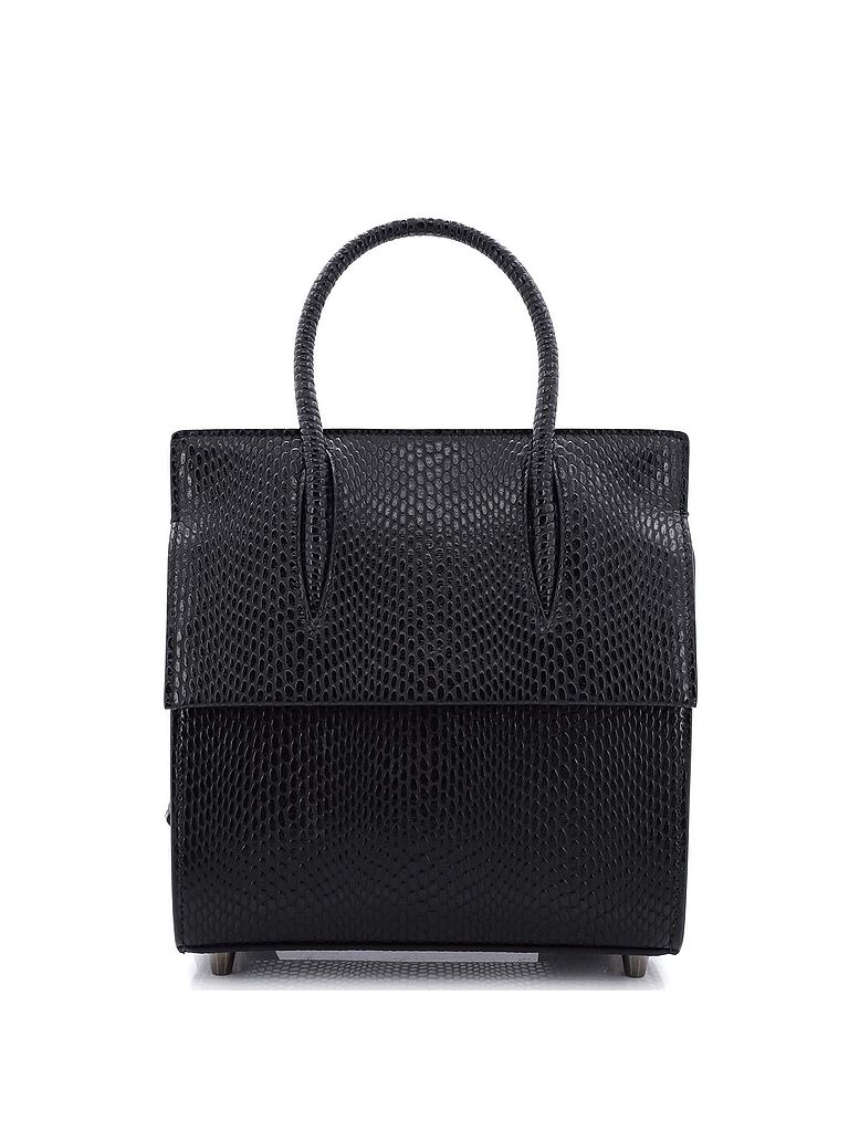 Christian Louboutin 100% Leather Black Paloma Tote Python Embossed ...