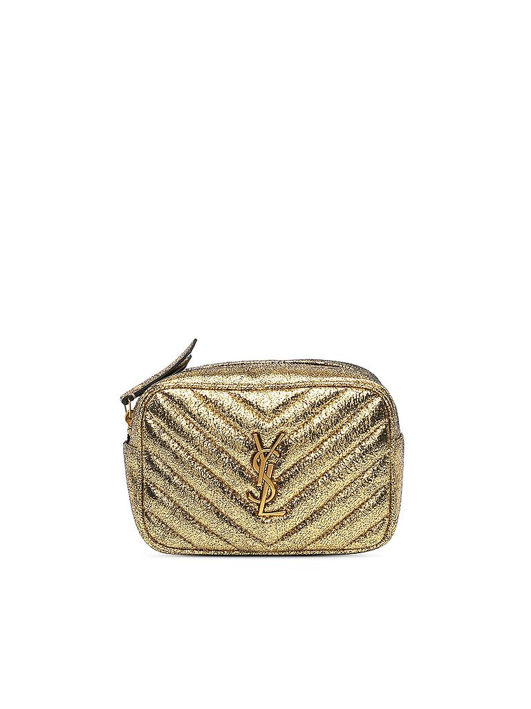 Saint Laurent 100% Leather Gold Monogram Metallic Calfskin Matelasse ...