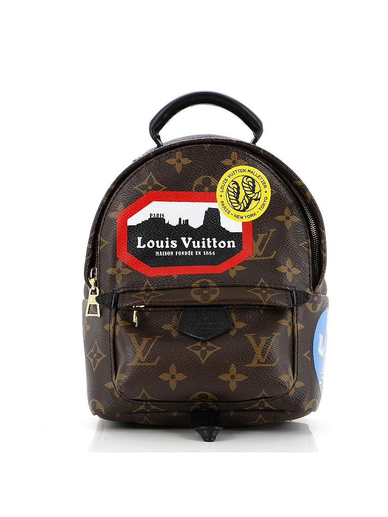 Louis Vuitton 100% Coatead Canvas Brown Palm Springs Backpack Limited Edition World Tour ...