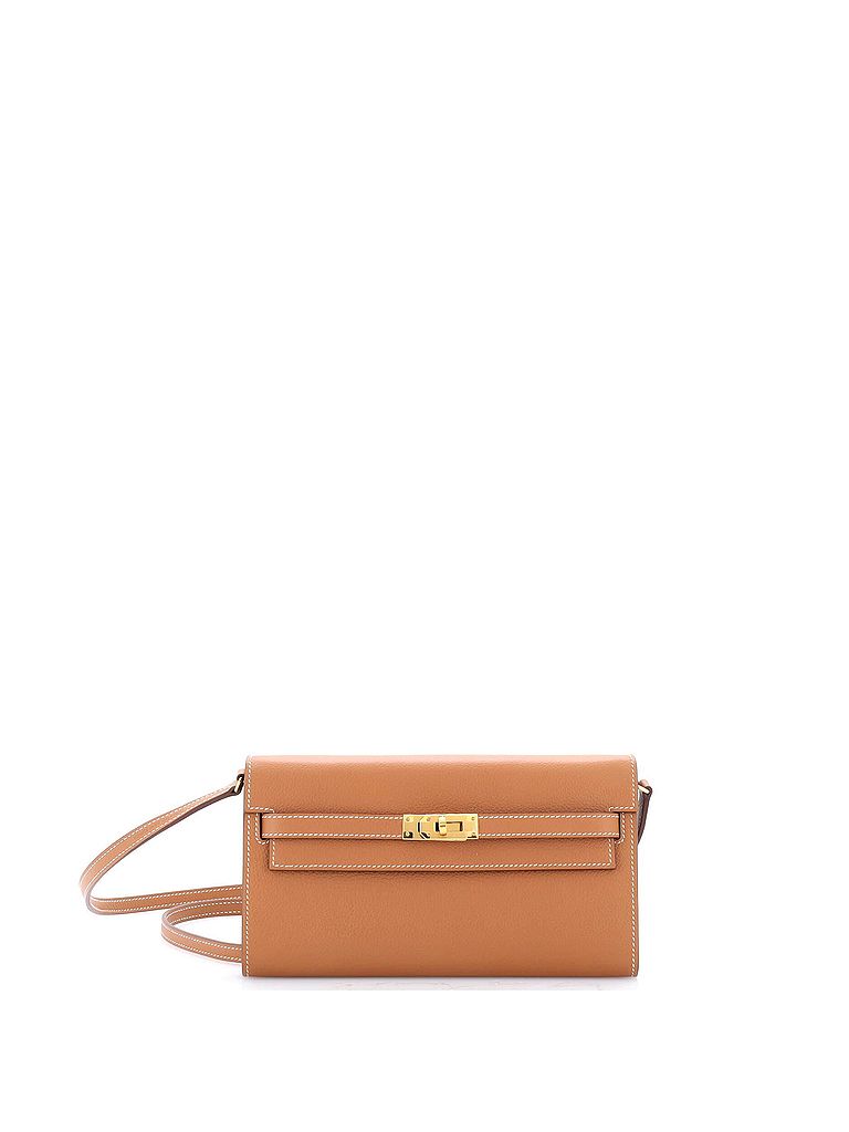 Hermès 100% Leather Brown Kelly To Go Wallet Evercolor One size - 16% ...