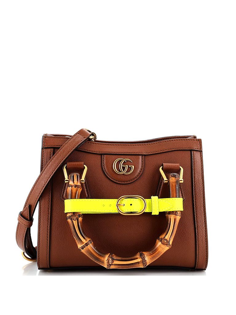 Gucci 100% Leather Brown Diana NM Bamboo Handle Tote Leather Mini One ...