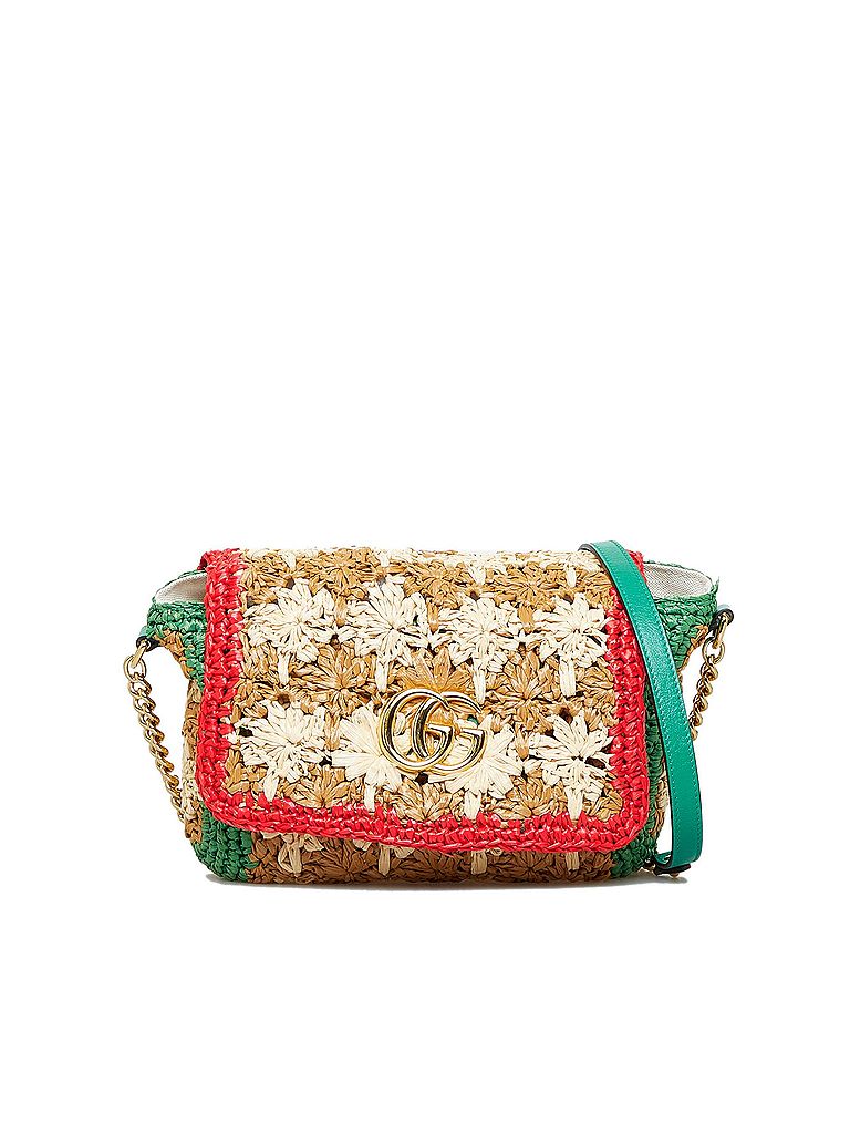 Gucci 100% Leather Brown Small Raffia GG Marmont Crossbody One size ...