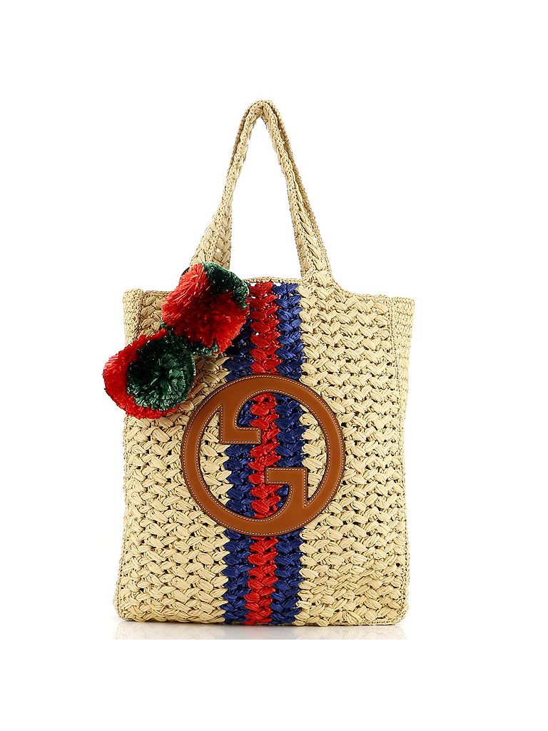 Gucci 100% Raffia Tan Blondie NM Open Tote Raffia Small One size - 15% ...