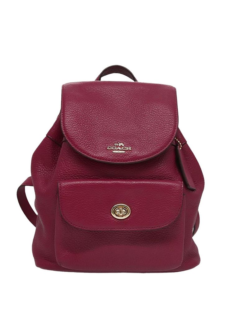 Coach 100% Leather Solid Purple Billy Purple Leather Backpack Bag One ...