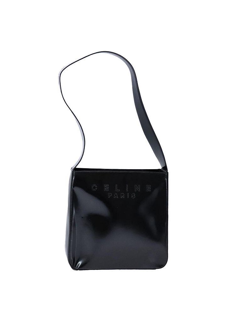 Céline 100% Patent Leather Solid Black Black Patent Leather Shoulder ...
