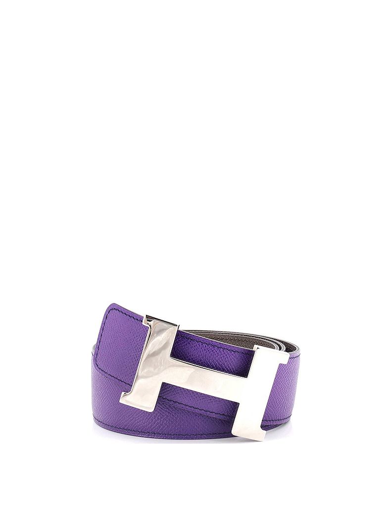 Hermès 100% Leather Purple Constance Reversible Belt Leather Wide One ...
