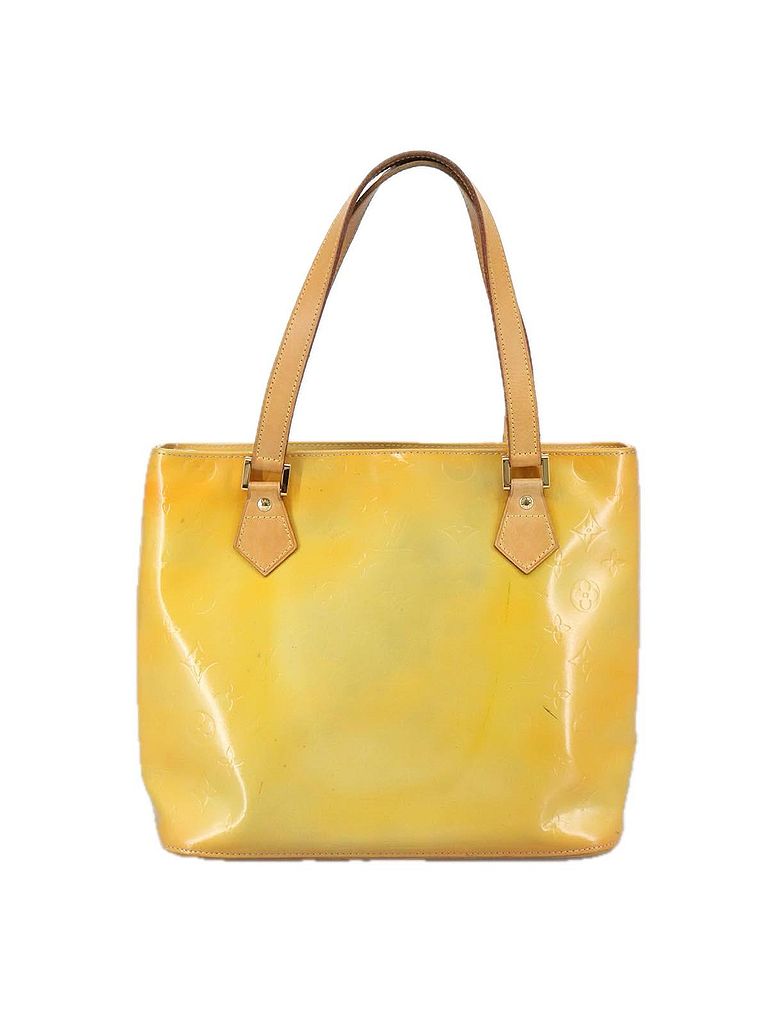 Louis Vuitton 100% Patent Leather Solid Yellow Houston Yellow Patent ...