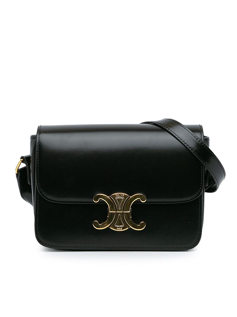Céline 100% Leather Black Teen Shiny Calfskin Triomphe Crossbody One size - 49% off | ThredUp