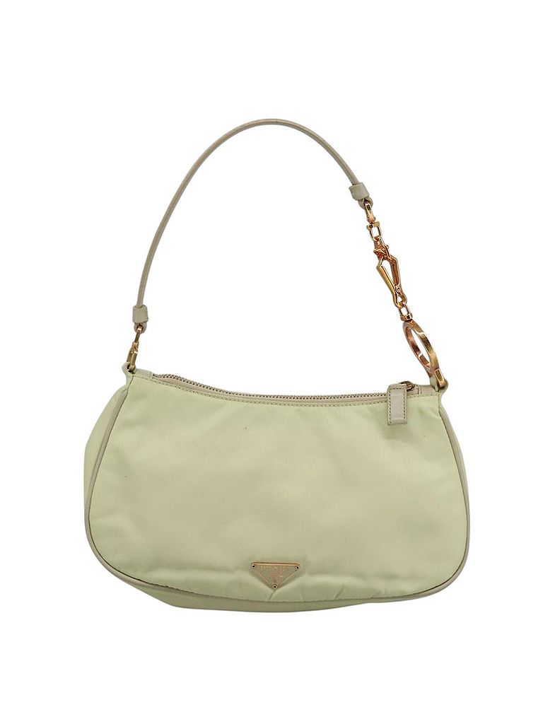 Prada 100% Synthetic Solid Tan Cleo Ecru Synthetic Shoulder Bag One ...