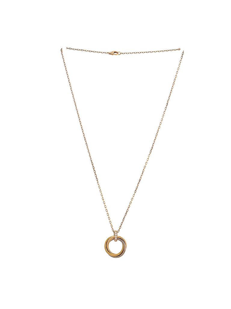Cartier 100% 18k Tri Colored Gold Trinity Pendant Necklace 18K Tricolor ...