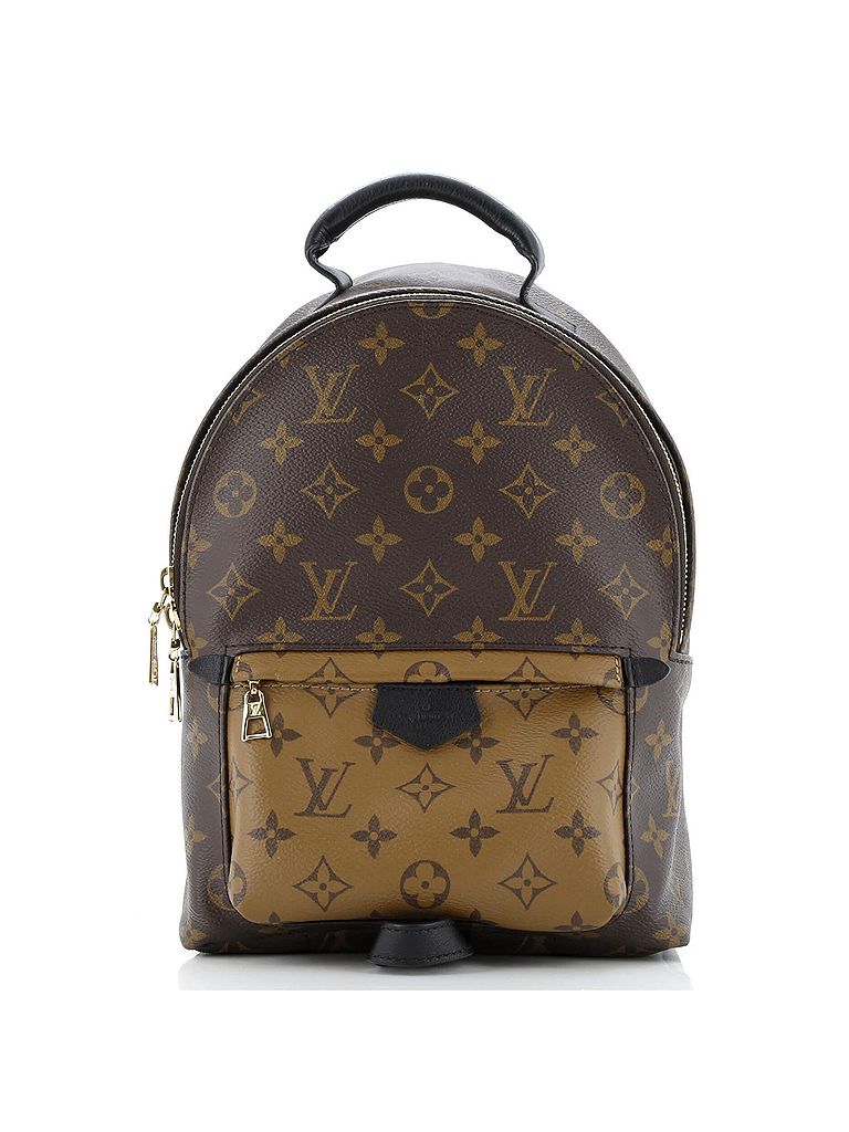 Louis Vuitton 100% Coatead Canvas Brown Palm Springs Backpack Reverse Monogram Canvas PM One ...
