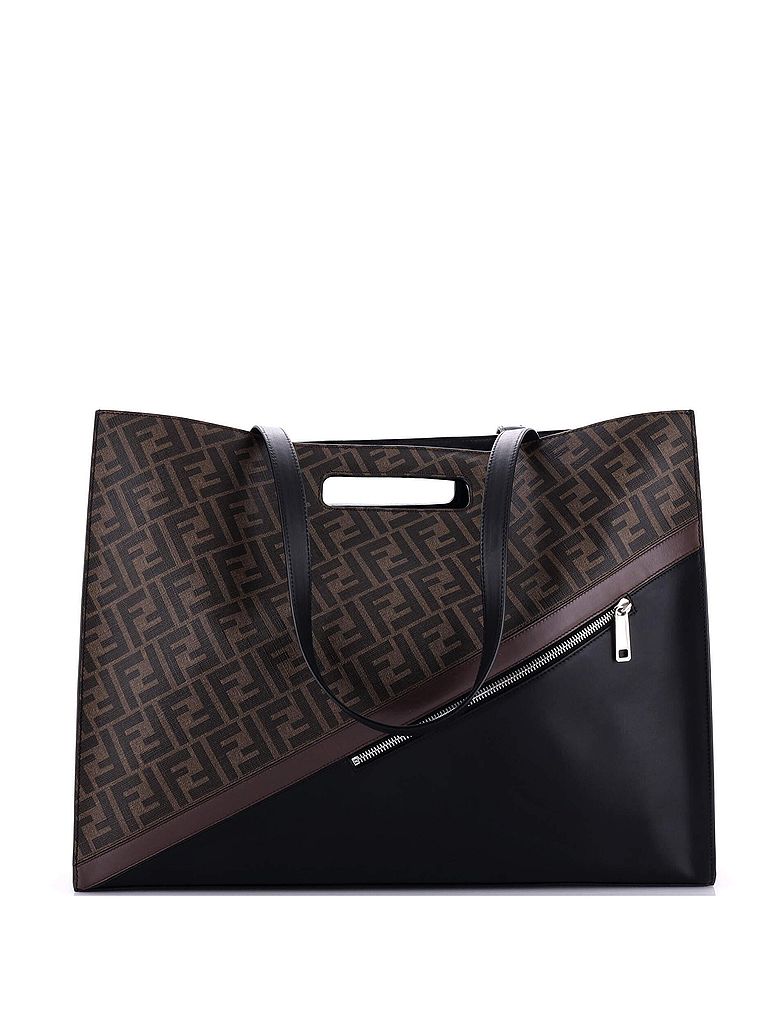 Fendi Brown Forever Fendi Shopping Tote Zucca Coated Canvas and Leather Large One size - 16% off ...